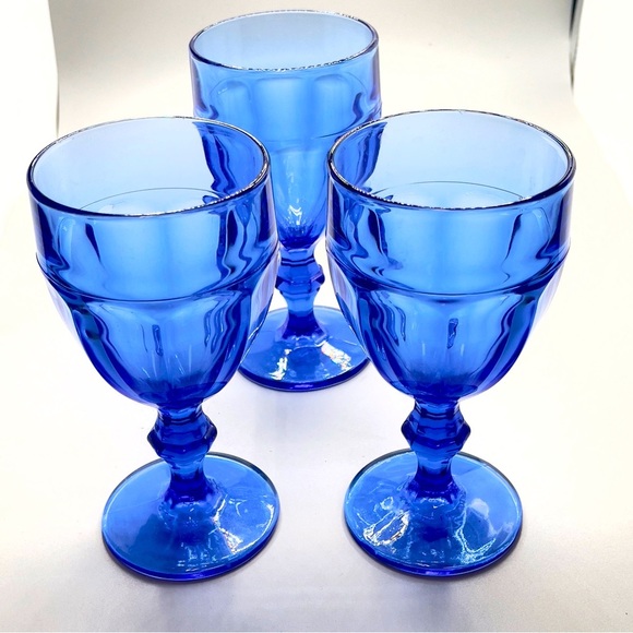 Libbey | Dining | Vintage Libbey Duratuff Gibaltar Cobalt Blue 7 Goblet ...